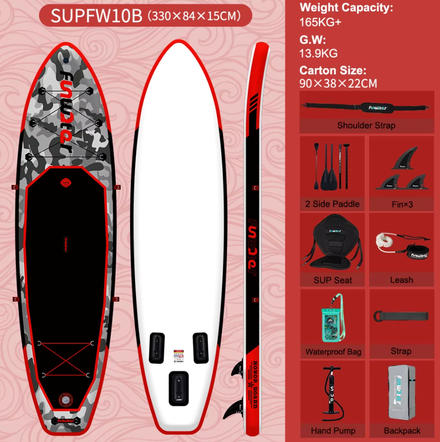 Tabla de Paddle Surf hinchable Funwater roja con asiento de KAYAK SUPF ...